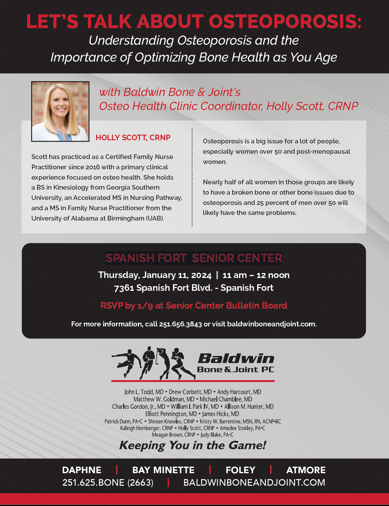 January Community Talk with Osteo Health Clinic Coordinator, Holly ...